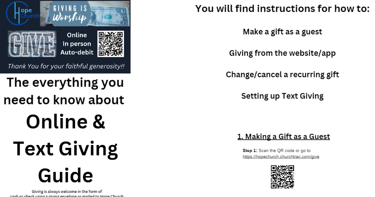 Online Giving instructions